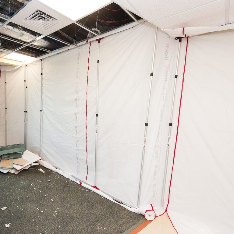 ZipWall® Dust Containment for Hospital Renovation with Dropped Ceilings ...