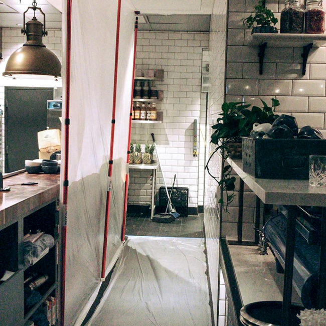 ZipWall® Drywall Work at a Clean, Upscale Restaurant - ZipWall Dust ...