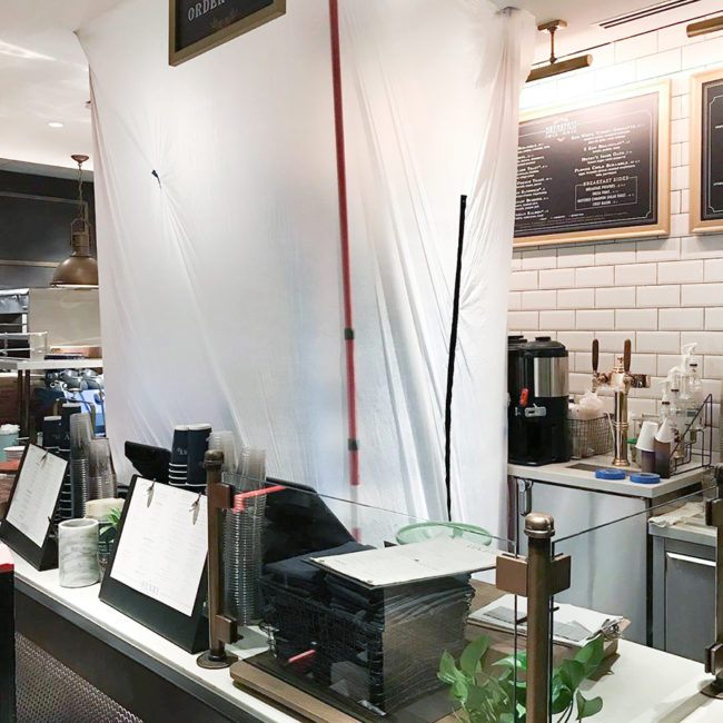 ZipWall® ZipWall® Enclosure for Drywall Repair in Upscale Restaurant ...