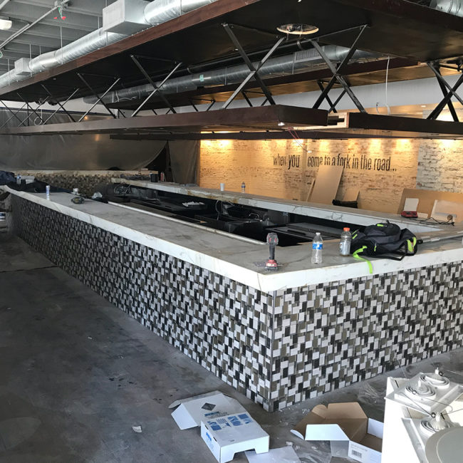 ZipWall® Dust Barrier During Tile Installation - ZipWall Dust Barrier ...