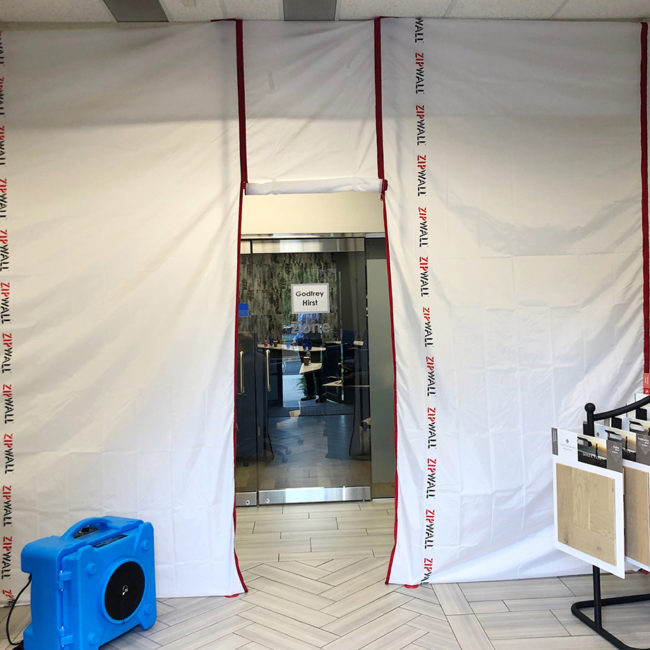ZipWall® Dust Protection During Floor Refinishing - ZipWall Dust ...