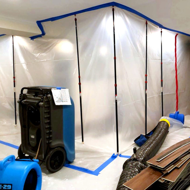 Water Damage Restoration - ZipWall Dust Barrier System